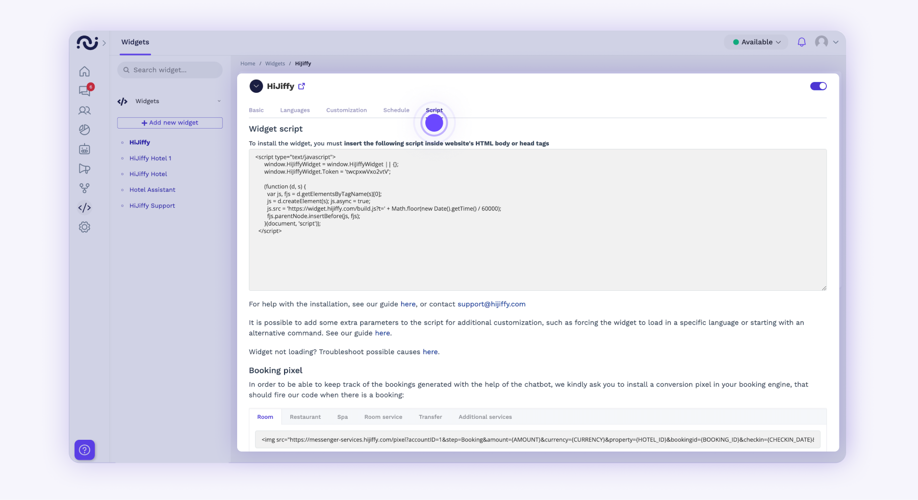 Product Highlights: Widgets | HiJiffy